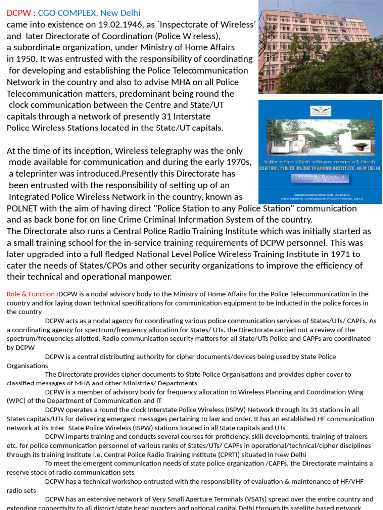 DCPW Overview and Functions | PDF | Telecommunications | Service Industries