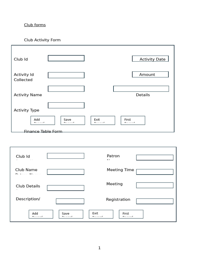 Club Forms and Activity Records | PDF
