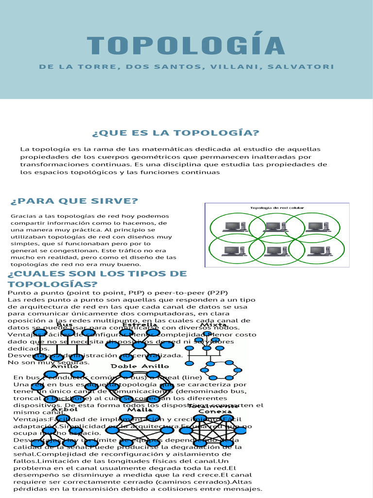 Topología | PDF | Topología de la red | Red de computadoras