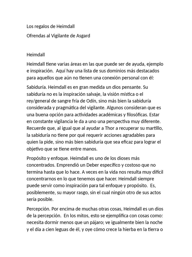 Los Regalos de Heimdall | PDF