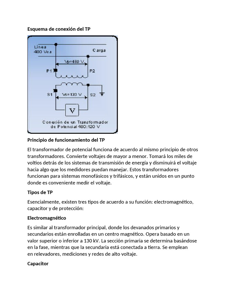 Esquema de Conexión Del TP | PDF | Transformador | voltaje