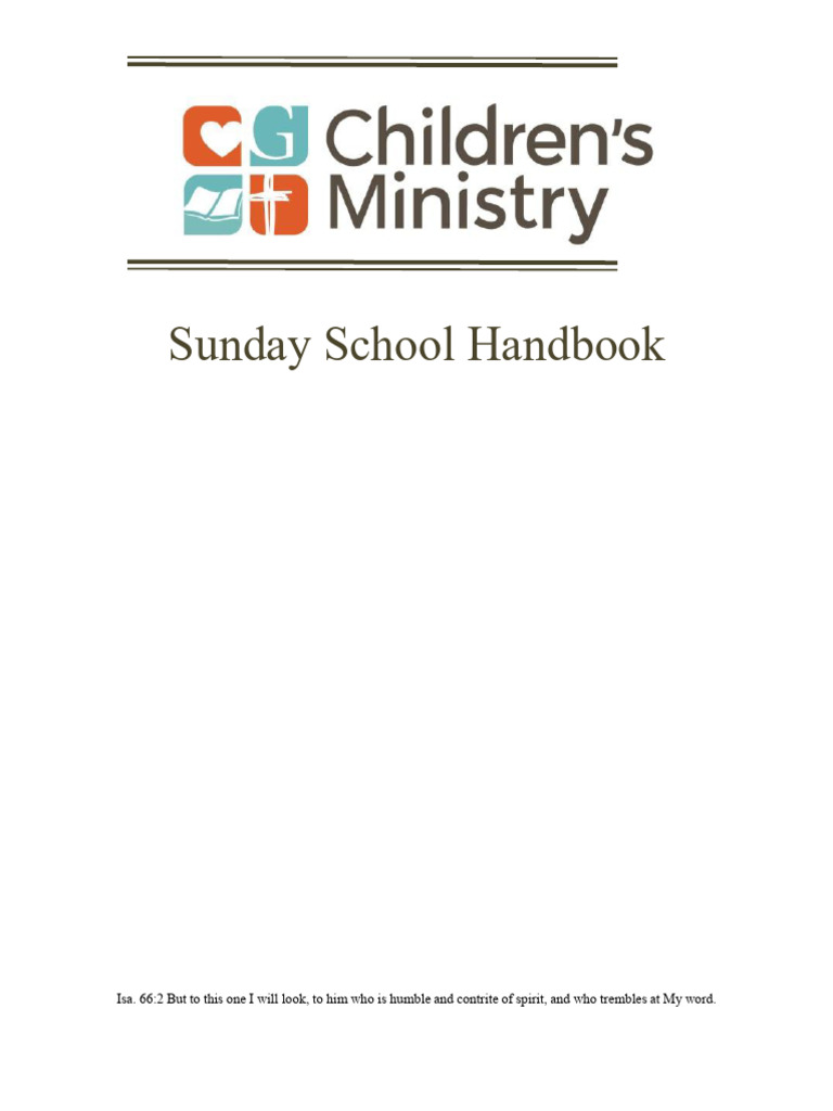 Sunday School Superintendent Guide | PDF | Teachers | Jesus
