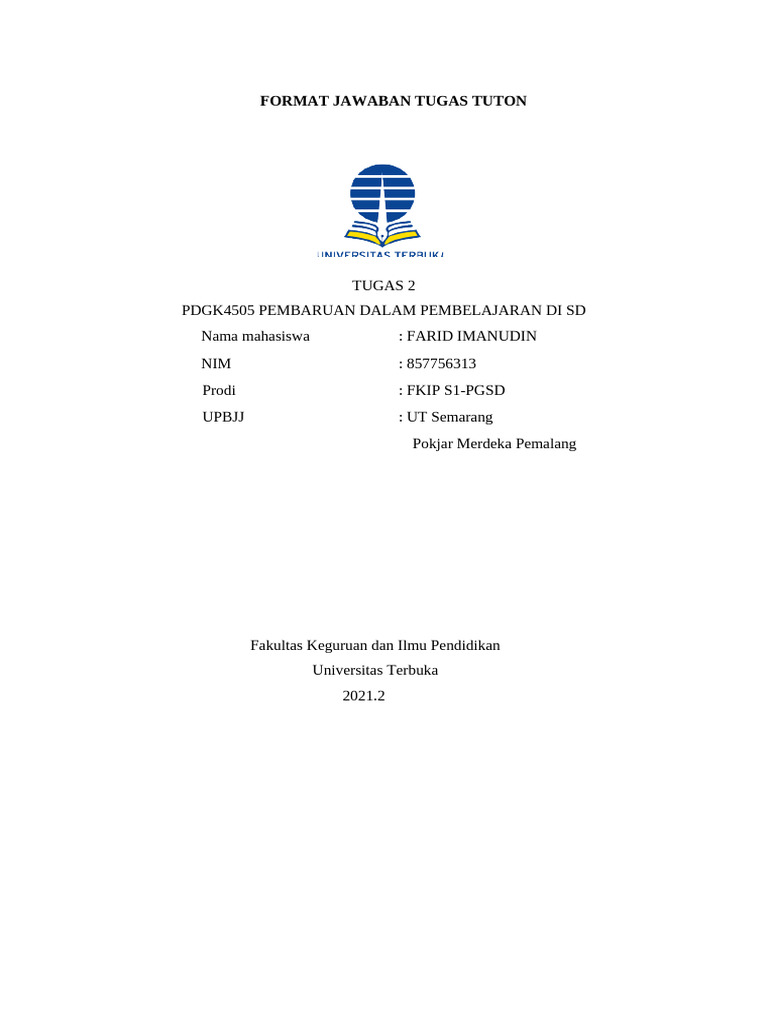 Tugas 2 Pembaruan Dalam Pembelajaran Di SD | PDF