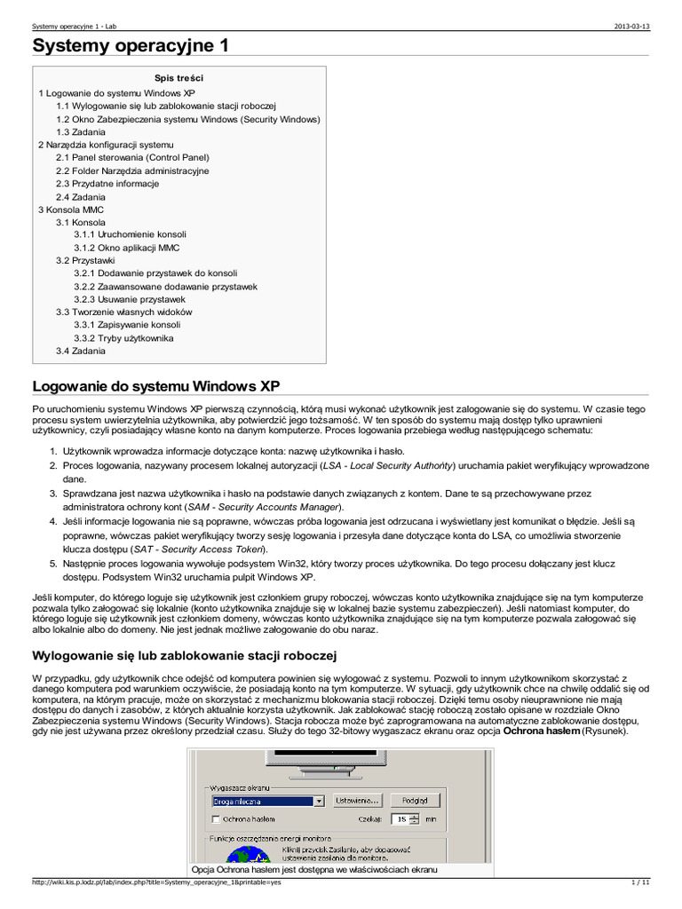 Systemy Operacyjne 01 - Lab | PDF
