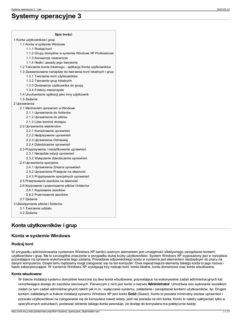 Systemy Operacyjne 03 - Lab | PDF