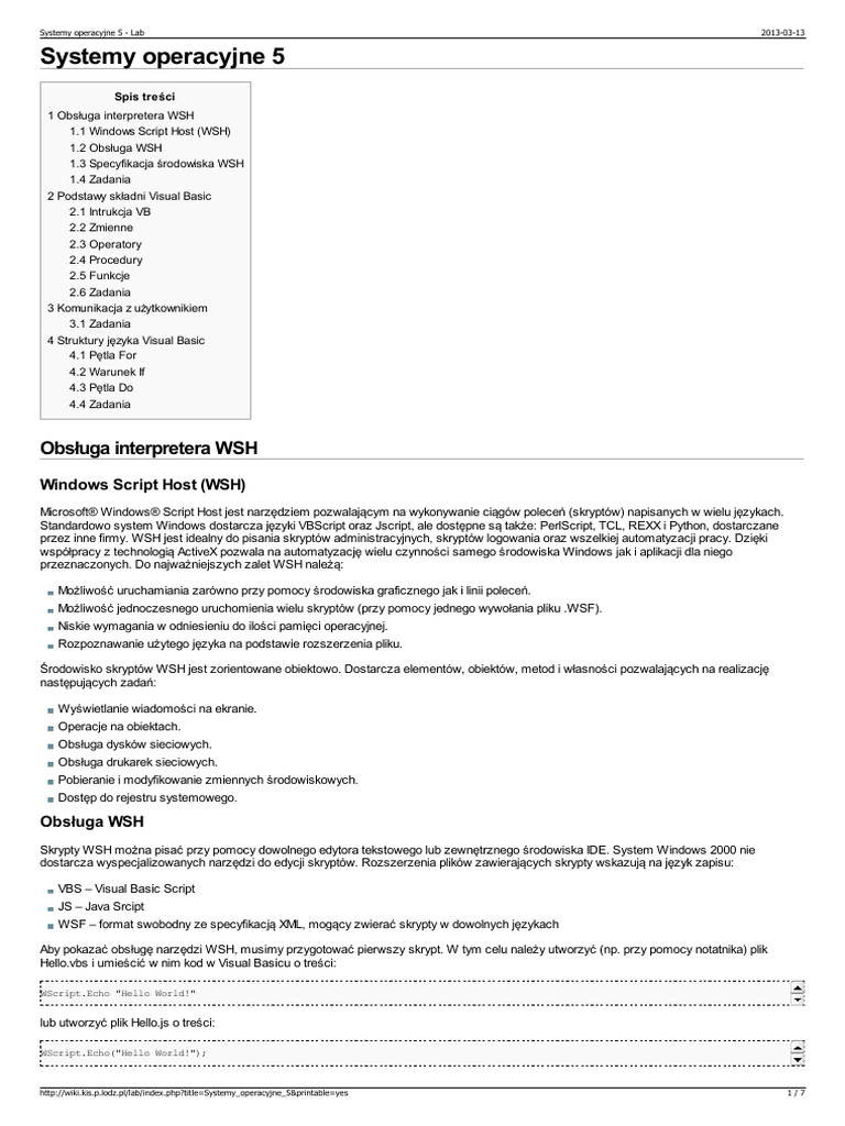 Systemy Operacyjne 05 - Lab | PDF