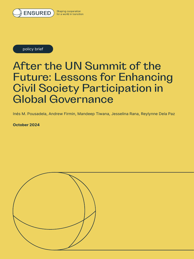 After The UN Summit of The Future: Lessons For Enhancing Civil Society ...