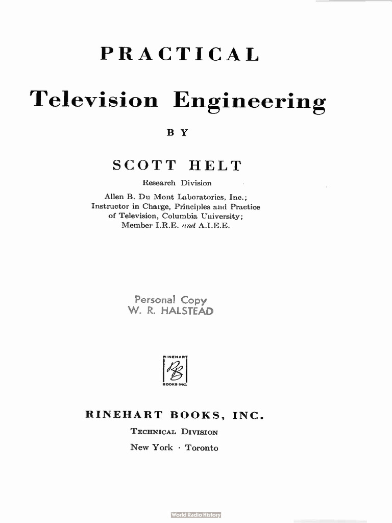 Practical Television Engineering Helt 1951 | PDF | Light ...