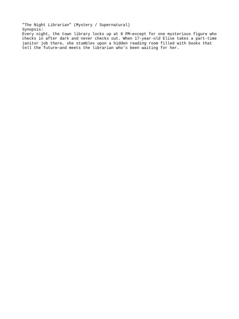 The Night Librarian (Mystery Super | PDF