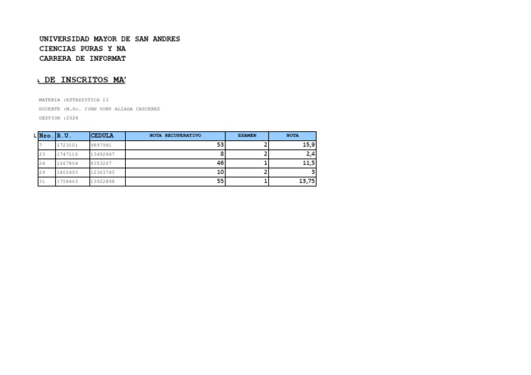 Lista 2 Inf FINAL | PDF