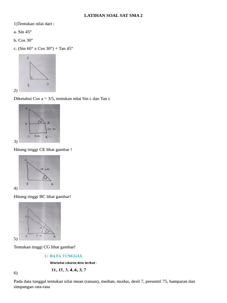 Latihan Soal Sat Sma 2 | PDF