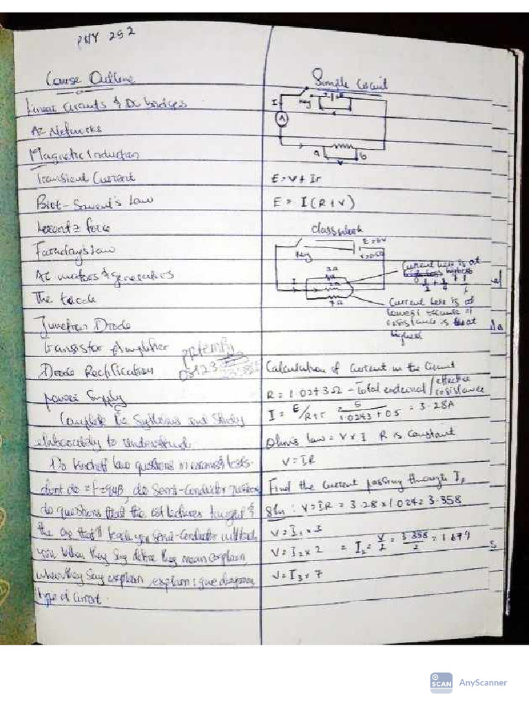 Scholar's Faith PHY 252 Notes. | PDF