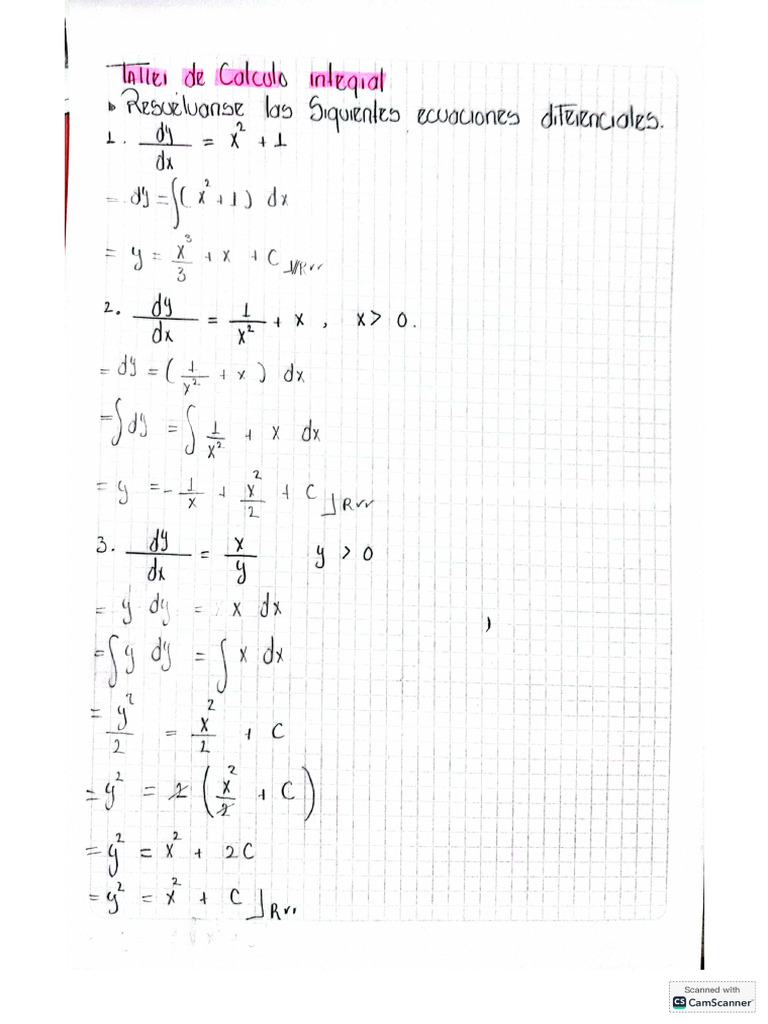 Taller #1 Calculo Integral | PDF