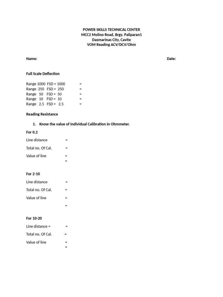 Activity Volt Ohm Meter | PDF