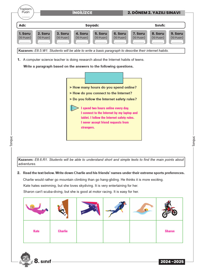 S N F NG L ZCE Yaz L Cevapl | PDF | Telephone | Smartphone