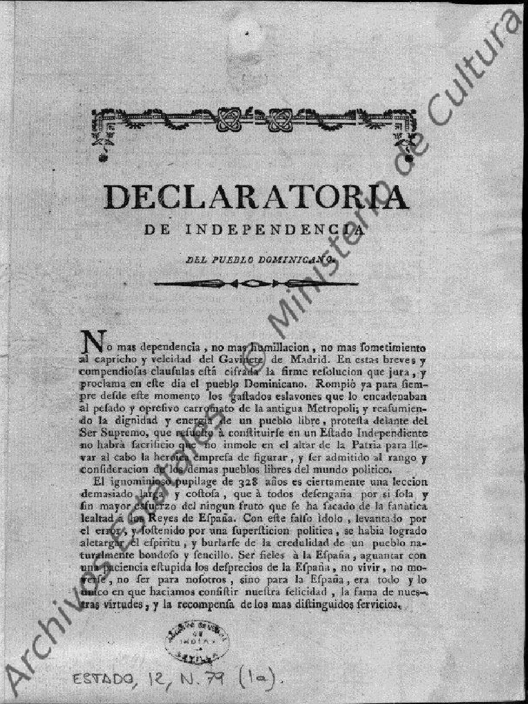 Declaratoria_de_Independencia_del_Pueblo_Dominicano | PDF