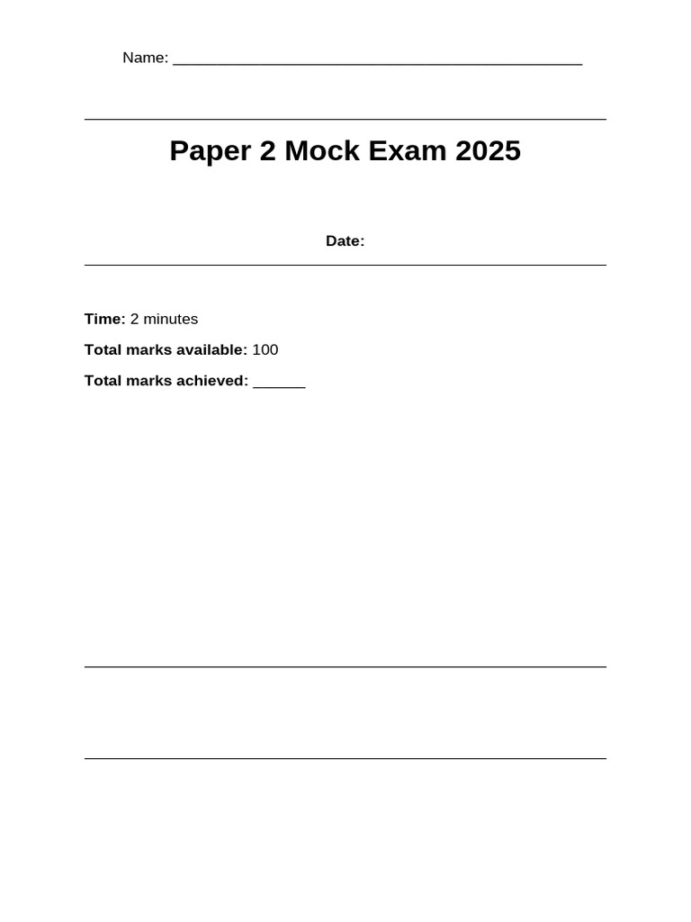 Maths Paper 2 Mock Exam 2025 | PDF | Geometry | Classical Geometry