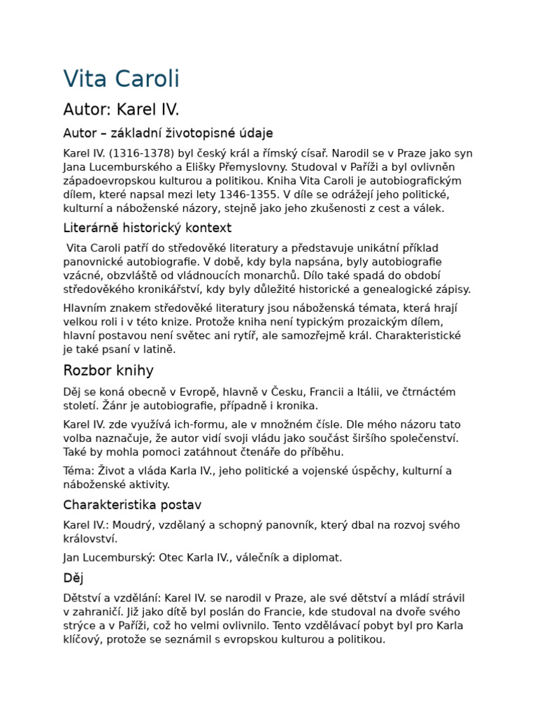 Vita Caroli | PDF