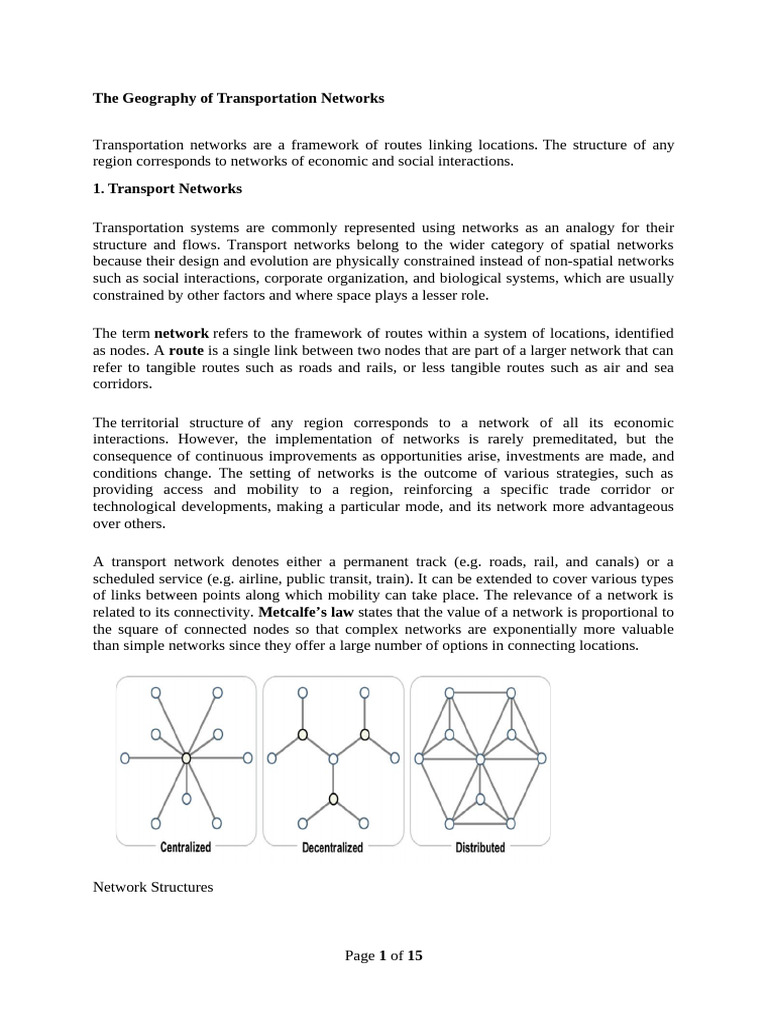 The Geography of Transportation Networks-1 | PDF | Transport | Rail ...