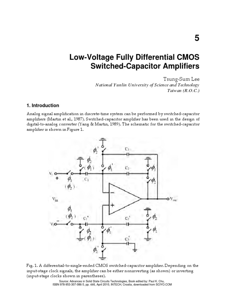 InTech-Low Voltage Fully Differential Cmos Switched Capacitor Amplifiers | Amplifier ...