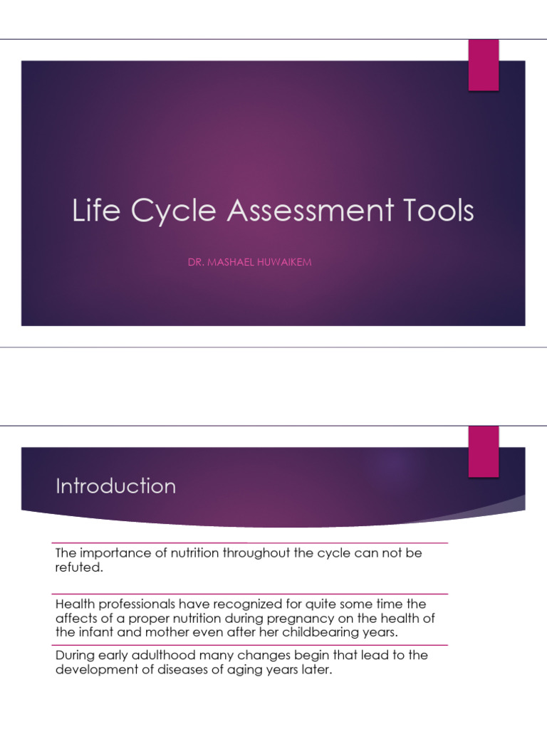 Lecture 8 Life Cycle Assessment Tools | PDF | Pregnancy | Human Nutrition