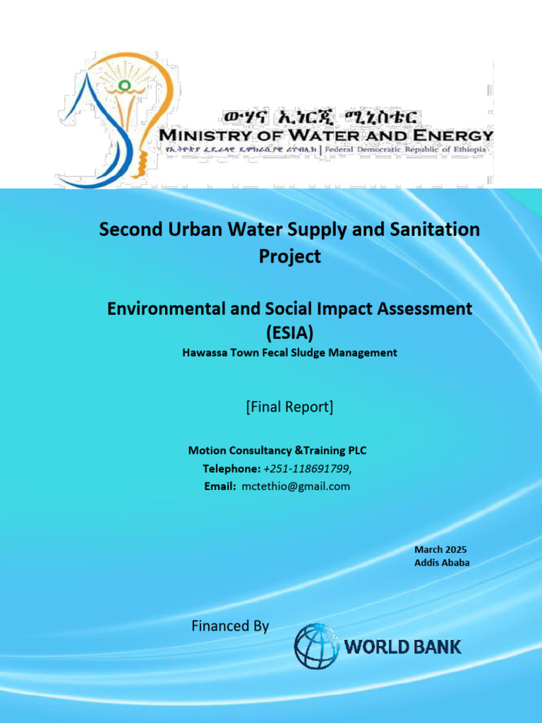 Hawassa FSTP ESIA Final Report | PDF | Sanitation | Environmental Impact Assessment
