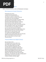 Shakespearean Monologues for Auditions | PDF