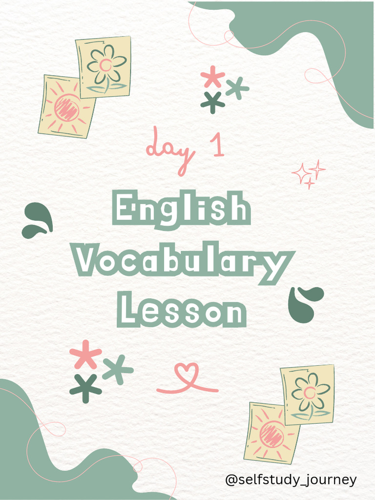 Vocabulary Day 1 | PDF