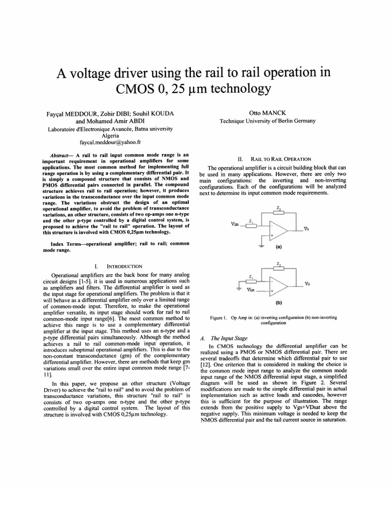 CMOS Voltage Driver with Rail-to-Rail Op-Amps | PDF | Operational ...