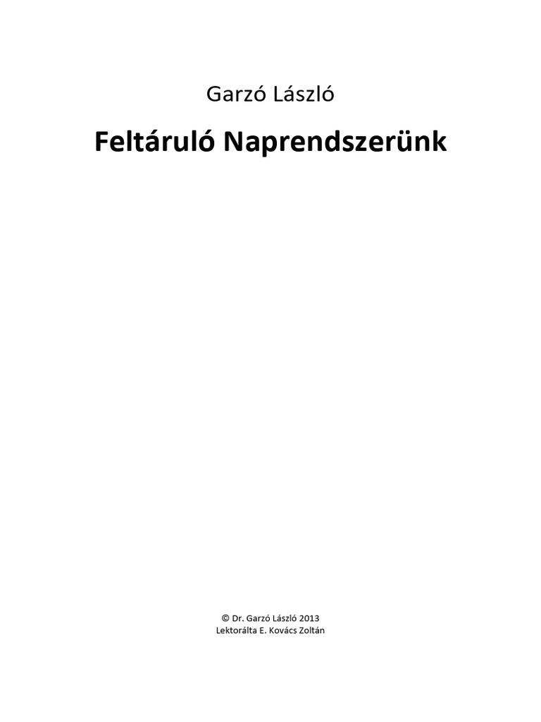 Garzó László - Feltáruló Naprendszerünk (2013, HUN) | PDF