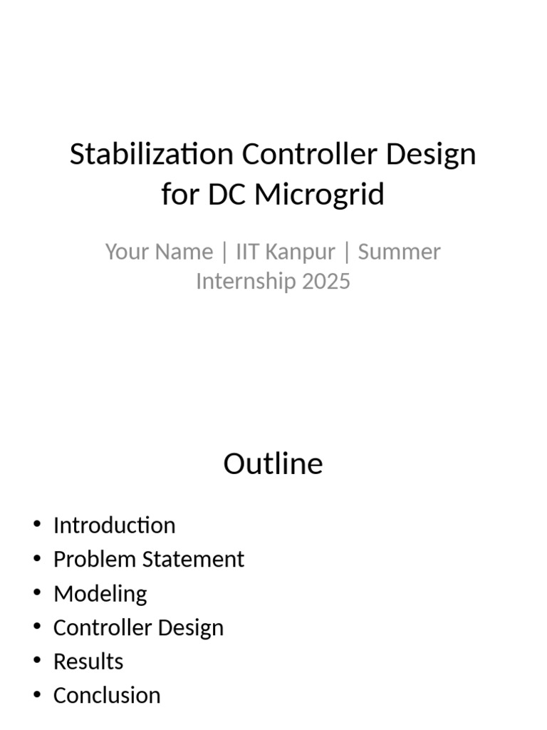 DC Microgrid Presentation Template | PDF