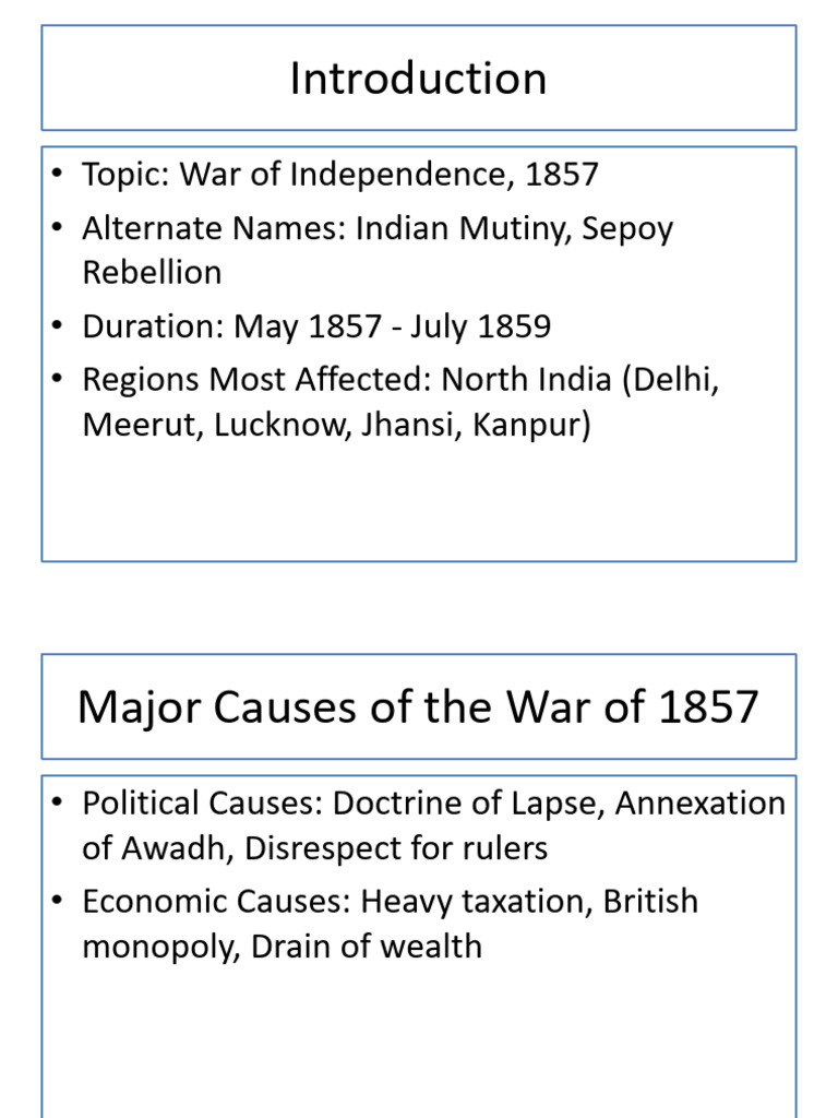War of Independence 1857 | PDF