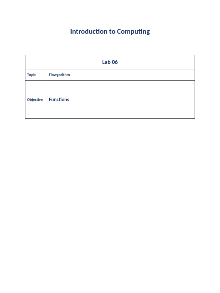 Lab 06 Functions | PDF