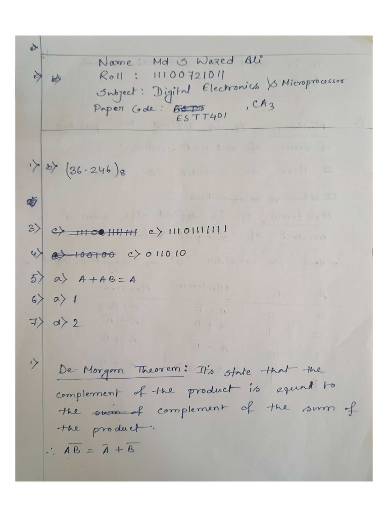 MD S Wazed Ali - Digital - Ca3 | PDF