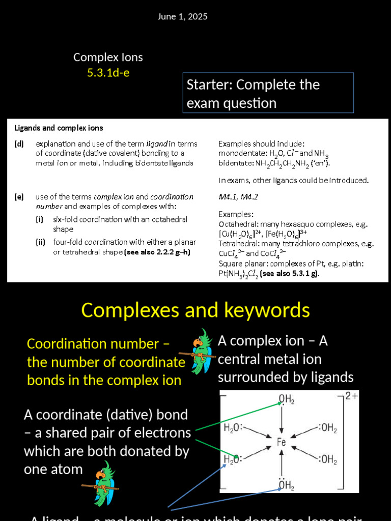 3 - Ligands and Complex Ions DEL | PDF