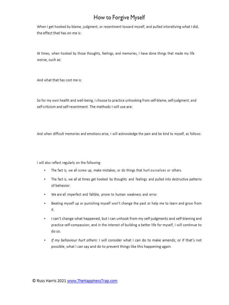 Self-Forgiveness Practice Guide | PDF
