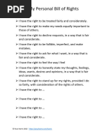 Personal Bill of Rights - Handout | PDF