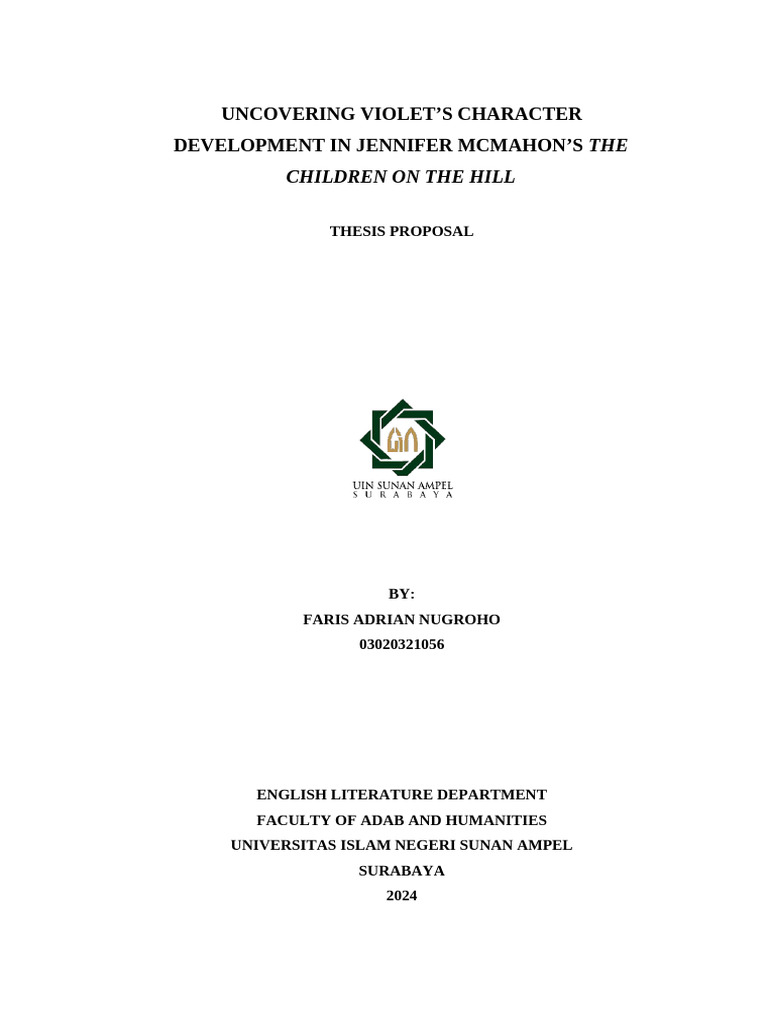 Thesis Proposal - Faris Adrian Nugroho | PDF | Novels | Liberal Arts Education