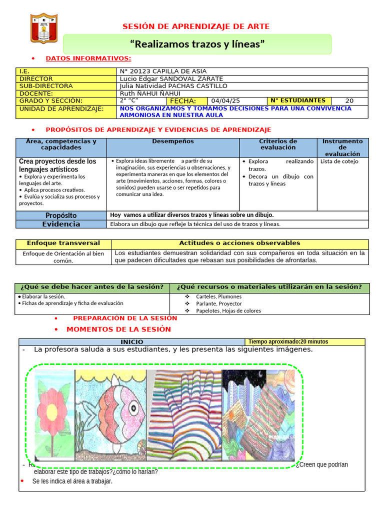 Arte - Realizamos Trazos y Lineas | PDF | Aprendizaje | Dibujo