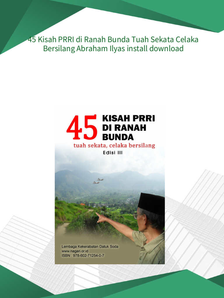 45 Kisah PRRI Di Ranah Bunda Tuah Sekata Celaka Bersilang Abraham Ilyas PDF Download | PDF ...