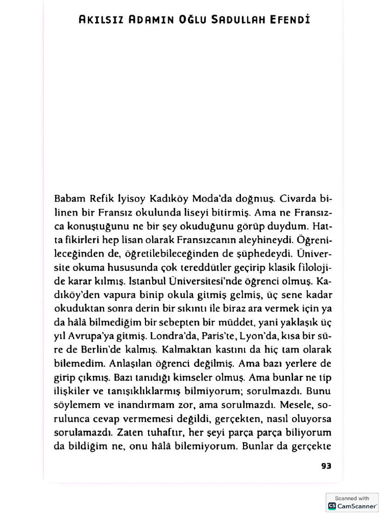 Akılsız Adamın Oğlu Sadullah Efendi | PDF
