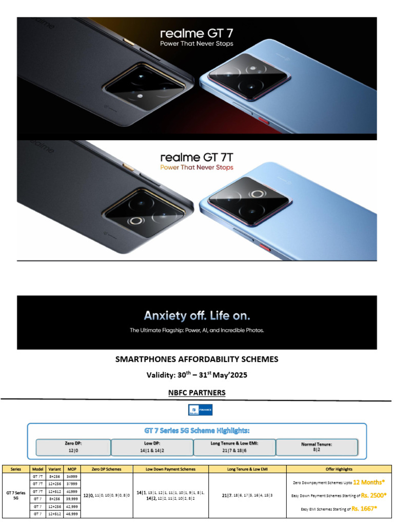 Realme - May'25 - Scheme Letter GT 7 | PDF | Services (Economics) | Financial Services