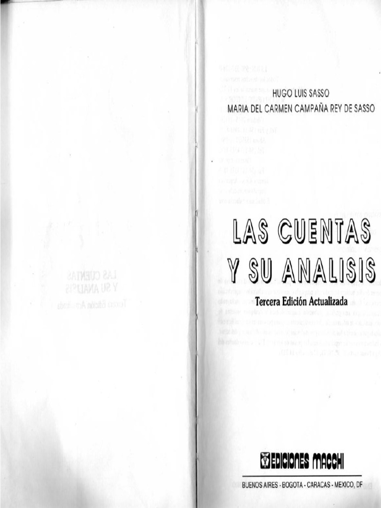 Las Cuentas y Su Analisis - Cap 1 - Hugo Luis Sasso | PDF