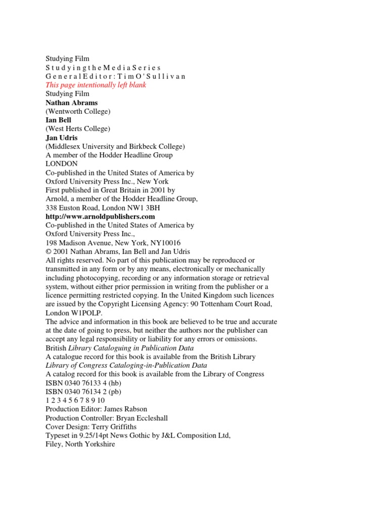 Studying Film Pdf Cinema Of The United States Cinema