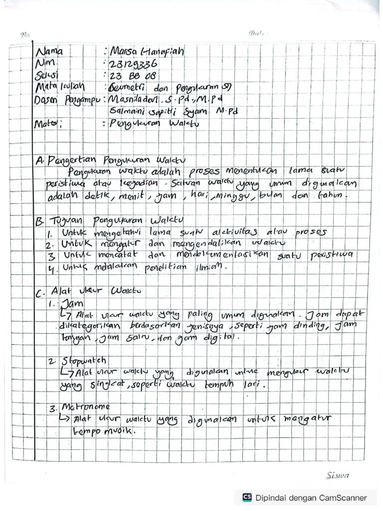 Rangkuman Materi Pengukuran Waktu.geometri Dan Pengukuran Sd | PDF