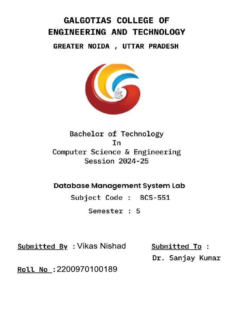Yash Dbms | PDF