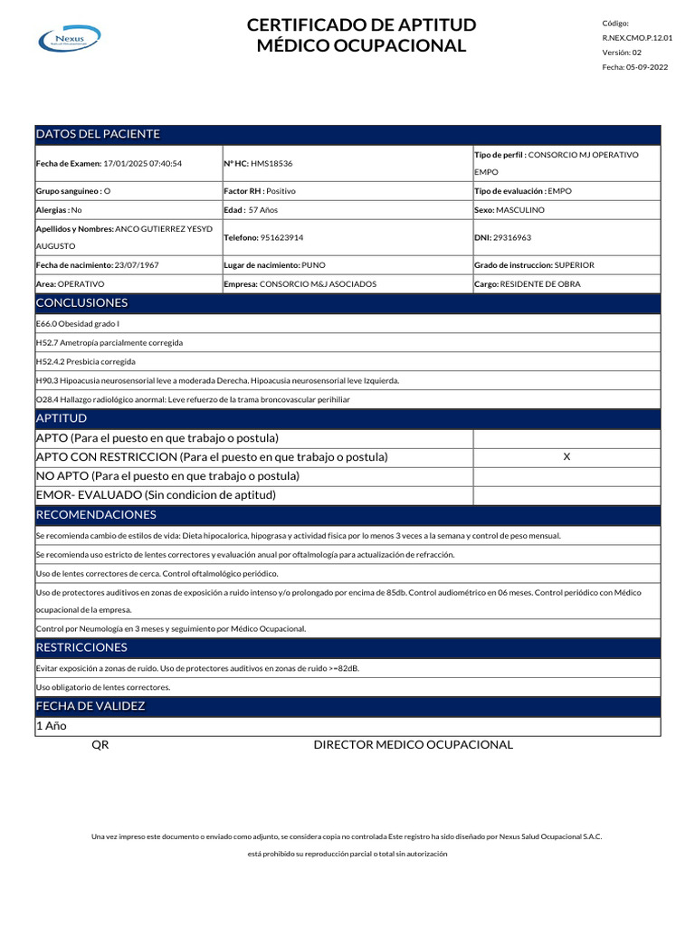 Empo - Anco Gutierrez Yesyd Augusto 17-01 | PDF | Seguridad y salud ocupacional | ruido
