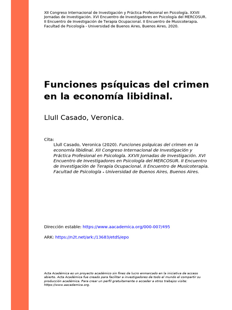 Llull Casado, Veronica (2020) - Funciones Psíquicas Del Crimen en La ...