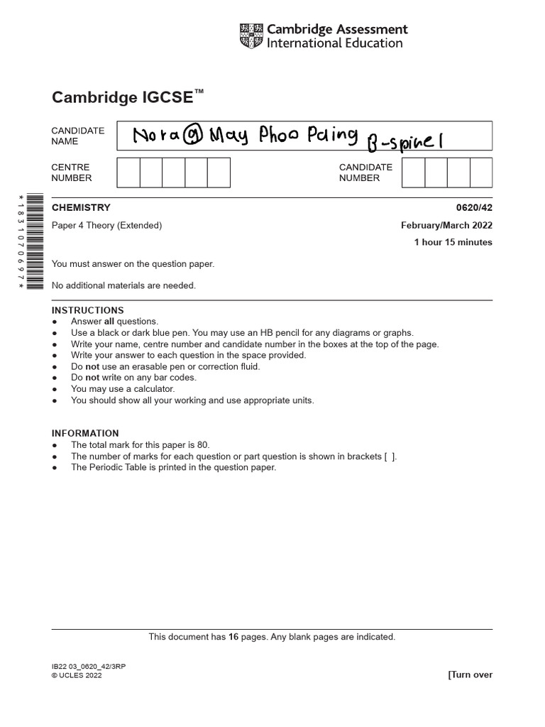 2022 Chem p4 Yth | PDF | Urea | Isotope