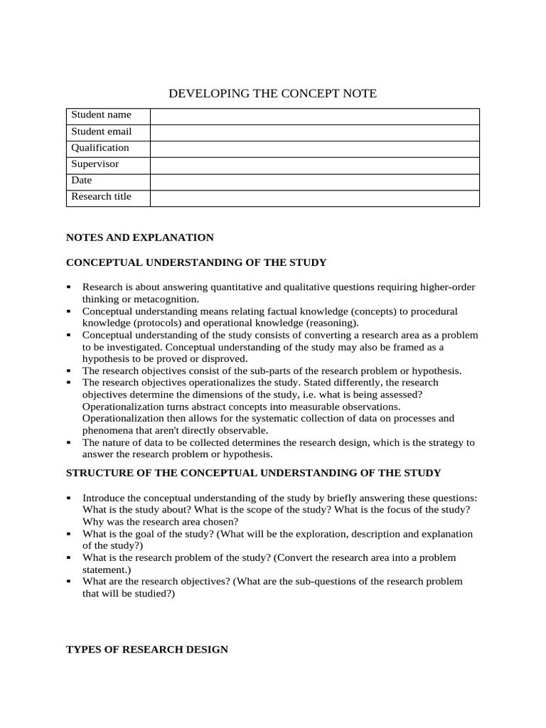 Concept Note Development Guide | PDF | Theory | Logic